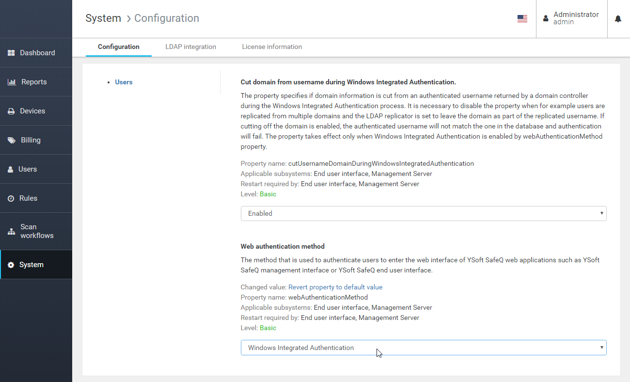 Windows Integrated Authentication